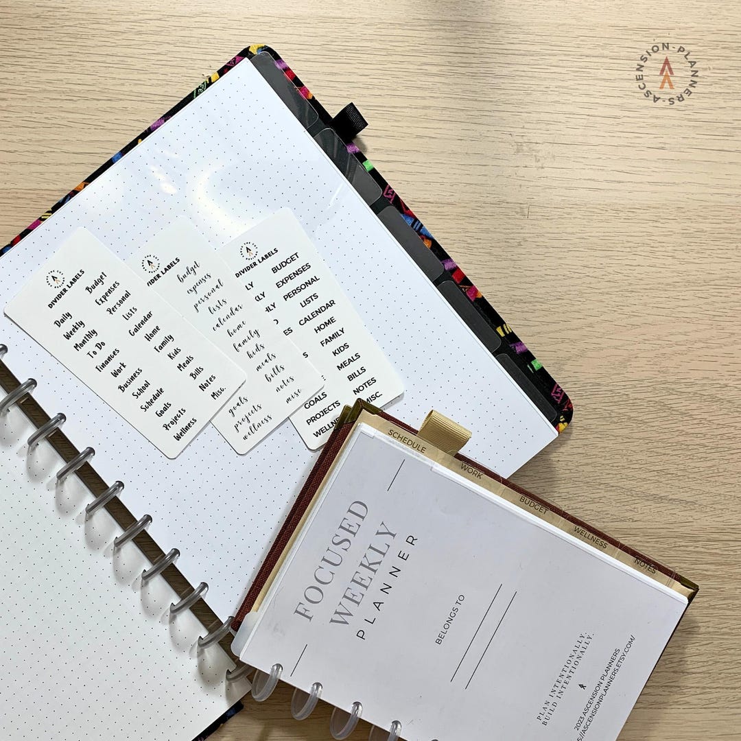 Crystal Clear Planner Dividers for Discbound Planners in 3 Sizes | Set ...