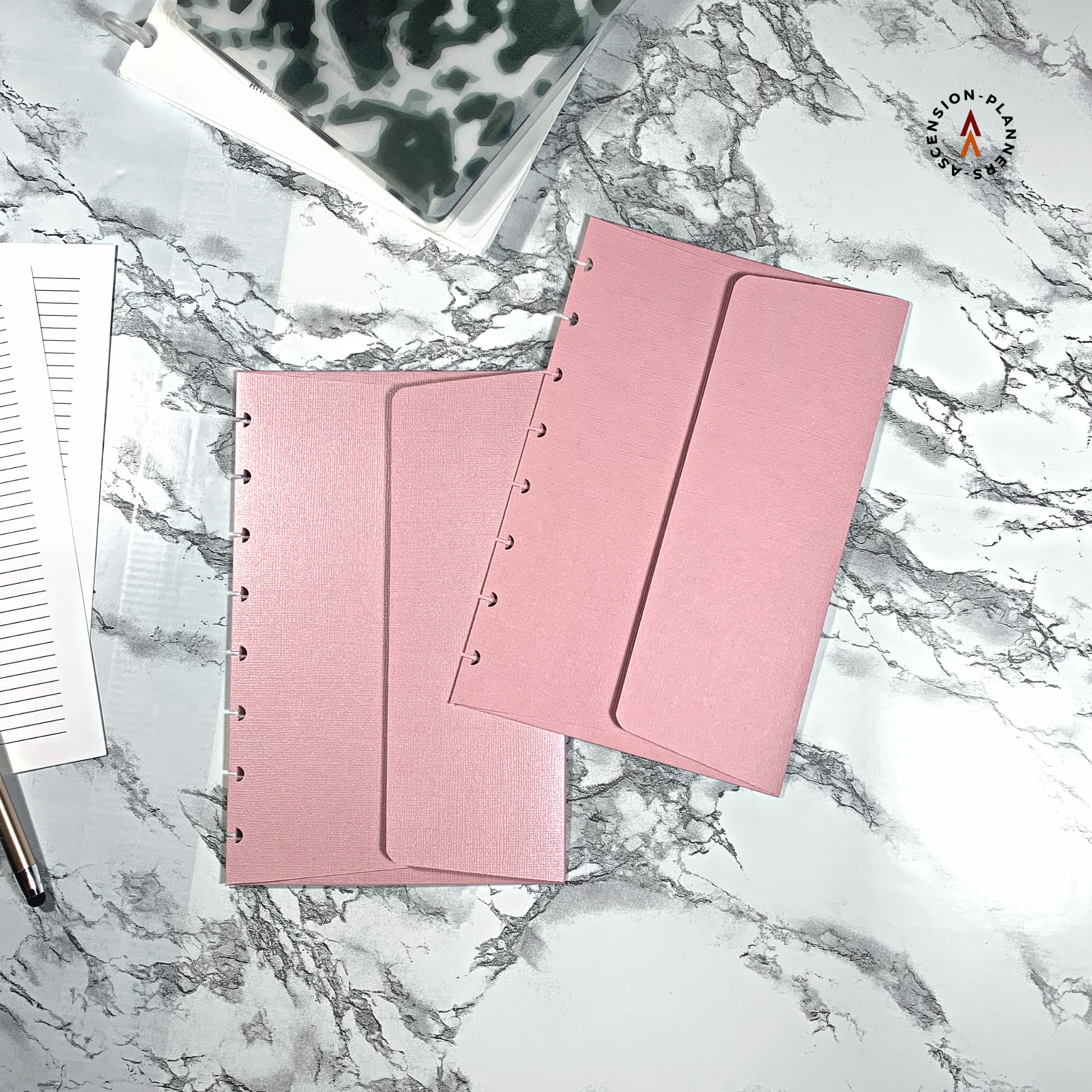 Discbound Planner Envelope in Matte & Shimmer Pink Half-letter Happy ...