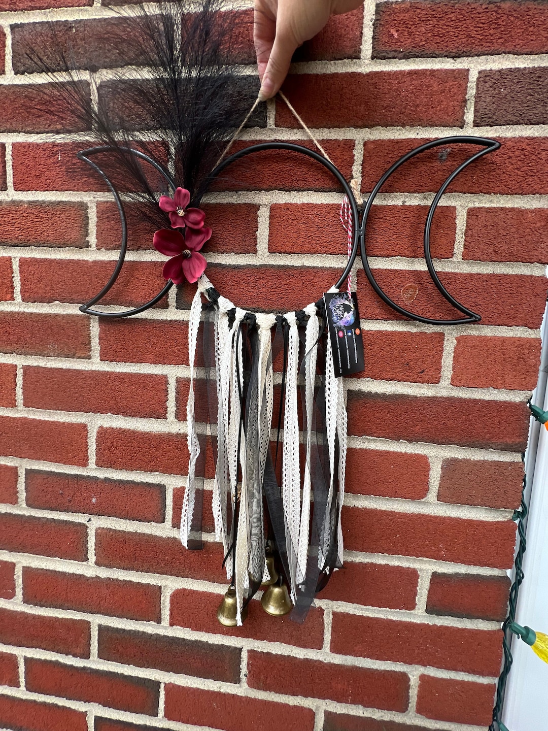 Triple Moon Witch Bells, Triple Moon Wall Hanging, Triple Moon Wreath ...