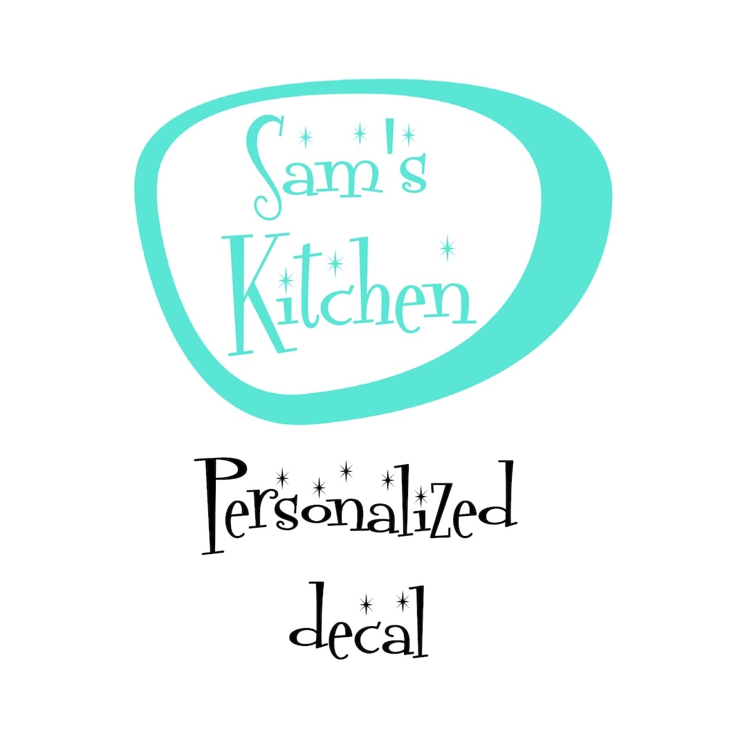 Personalized Retro Kitchen Decal, MCM Kitchen Decal, Mid Century Modern ...