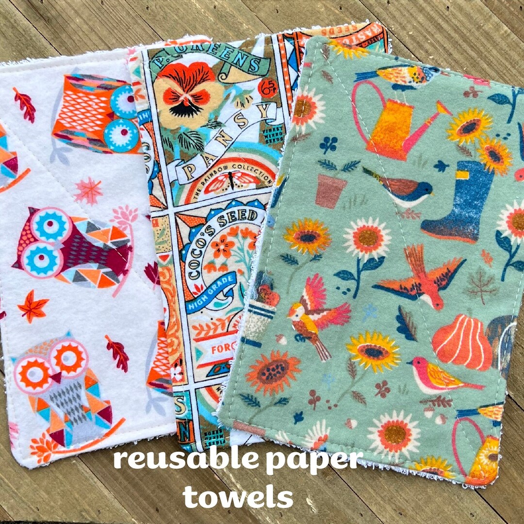 2 Ply Reusable Paper Towels, Garden Theme Reusable Paper Towels ...