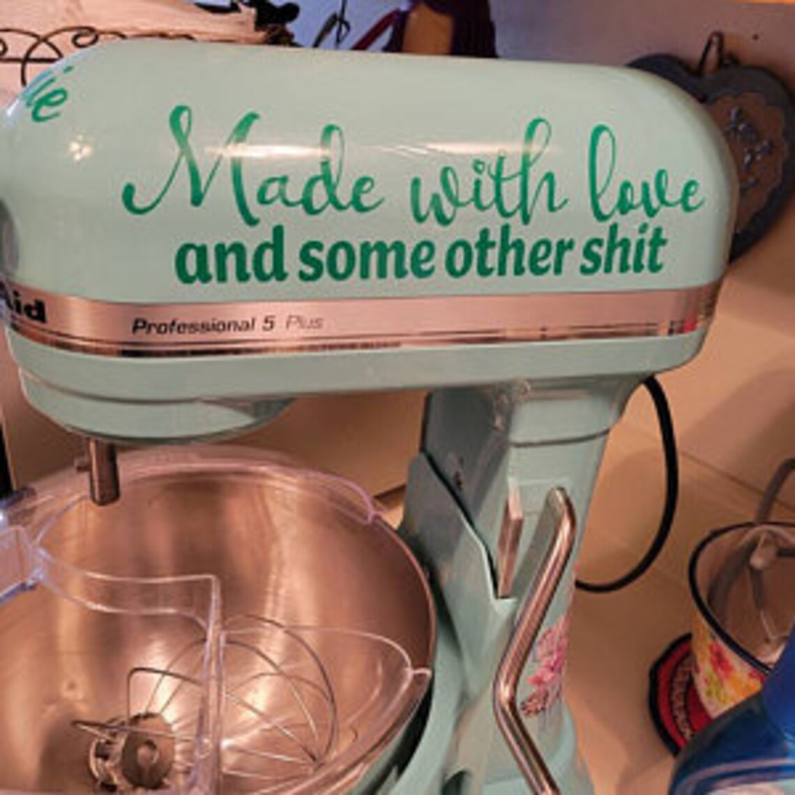 Kitchenaid Mixer Decal Made With Love Mixer Decal Mini - Etsy