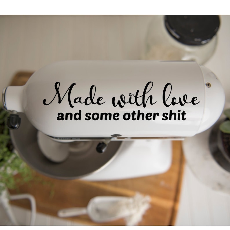 Kitchenaid Mixer Decal Made With Love Mixer Decal Mini - Etsy