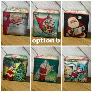 Christmas Block, Retro Christmas Decor, Vintage Look Christmas - Etsy