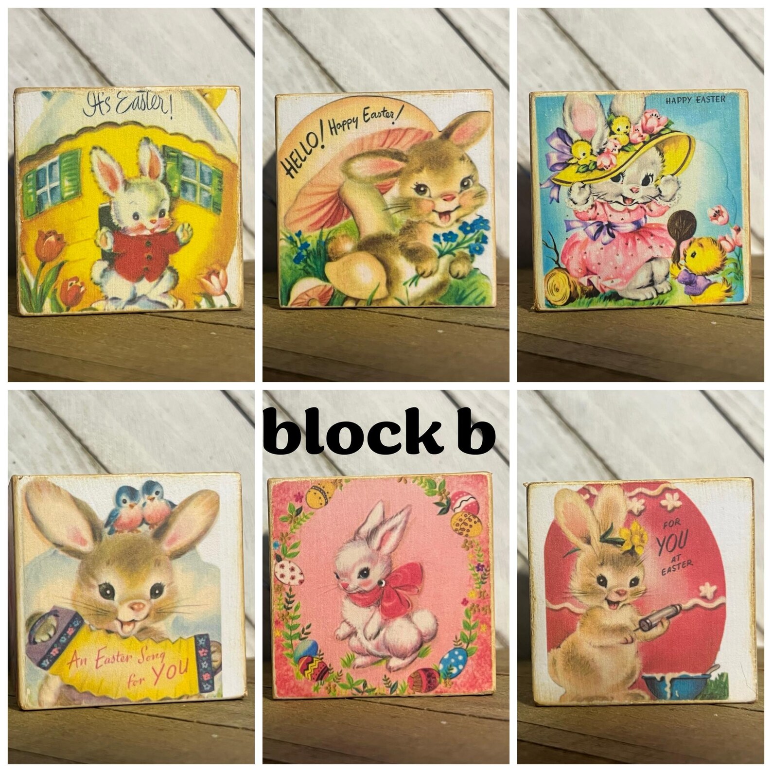 Vintage Look Easter Block, Retro Easter Decor - Etsy