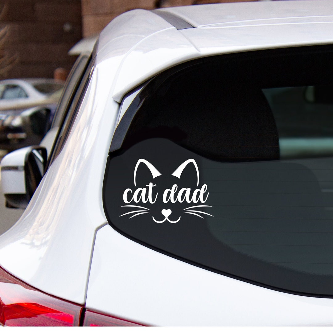 Cat Dad Vinyl Car Decal, Cat Dad Laptop Decal, Christmas Gift for Cat ...