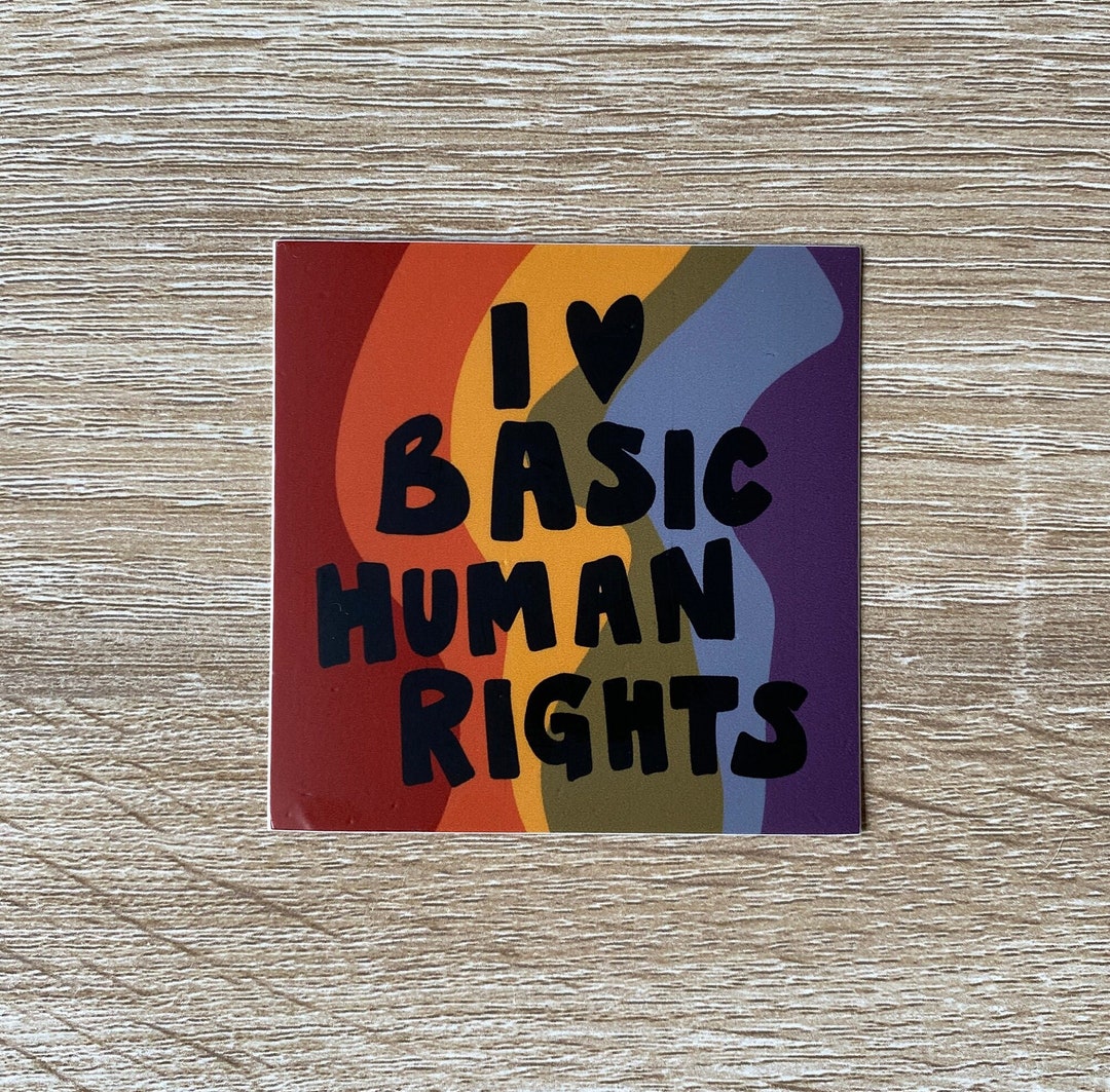 Rainbow Block Print Social Justice Vinyl Sticker - Etsy