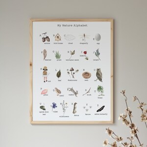 Nature Alphabet Cards Montessori Flash Cards for Toddlers Homeschool ...