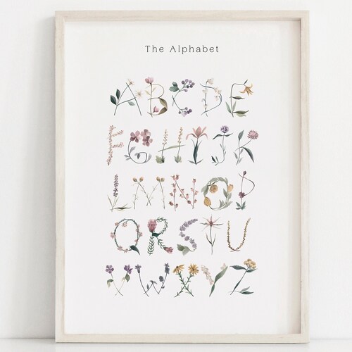 Flowers Alphabet Poster Educational Posters Alphabet - Etsy