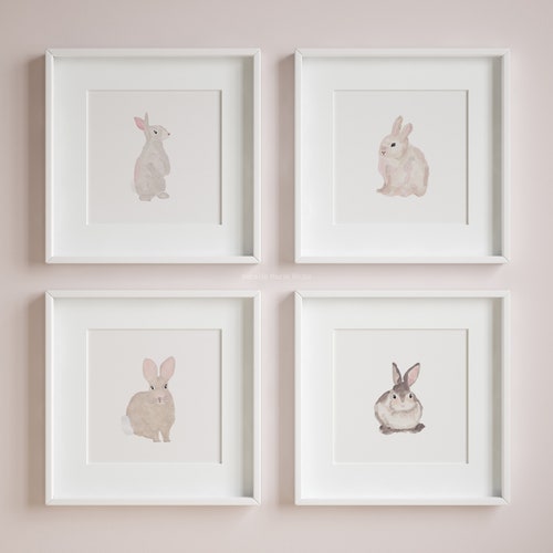 Bunny Print Watercolor Bunny Bunny Nursery Wall Art Set of - Etsy