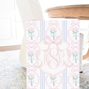 Nursery Art Girl Grandmillennial Monogram Nursery Wall Art for Girls ...