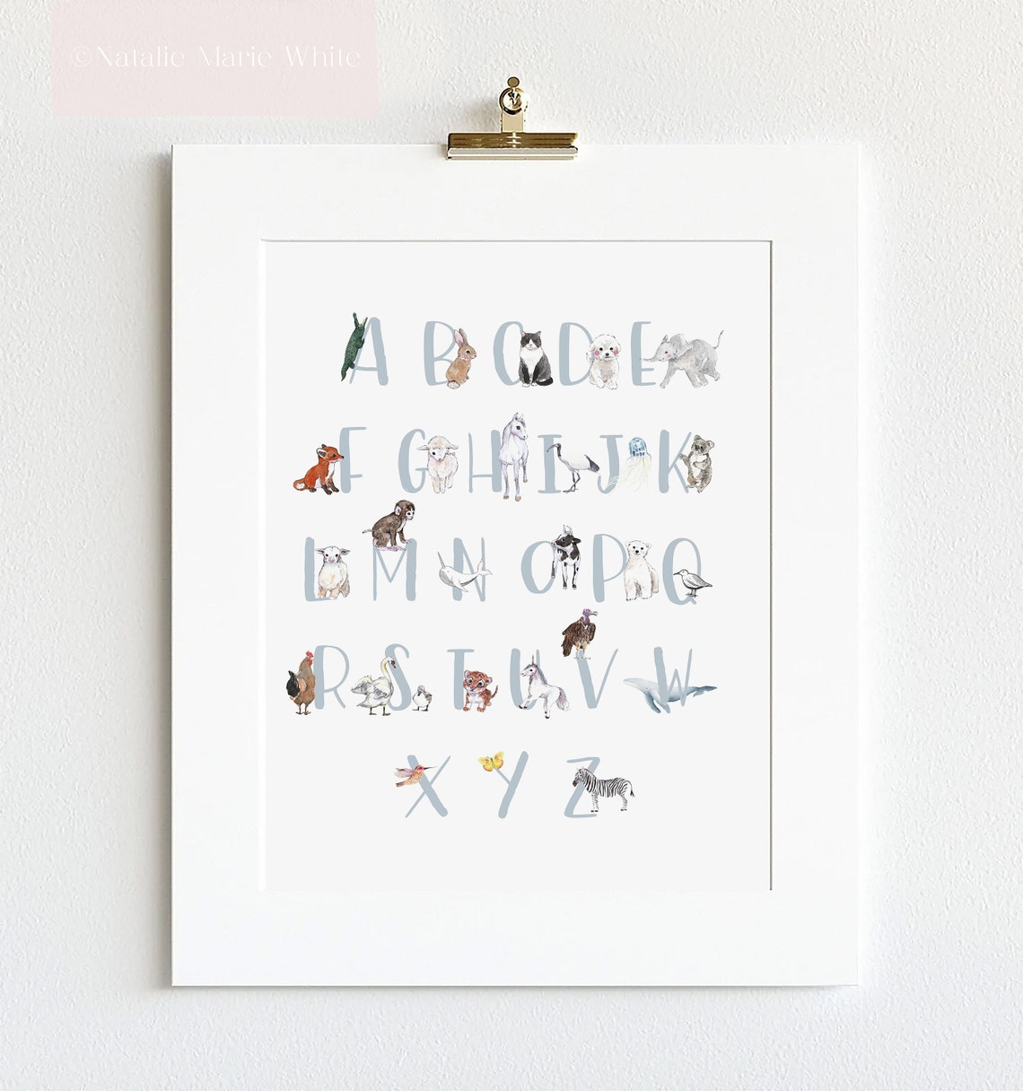 Animal Alphabet Poster Nursery Wall Art Animal Alphabet - Etsy
