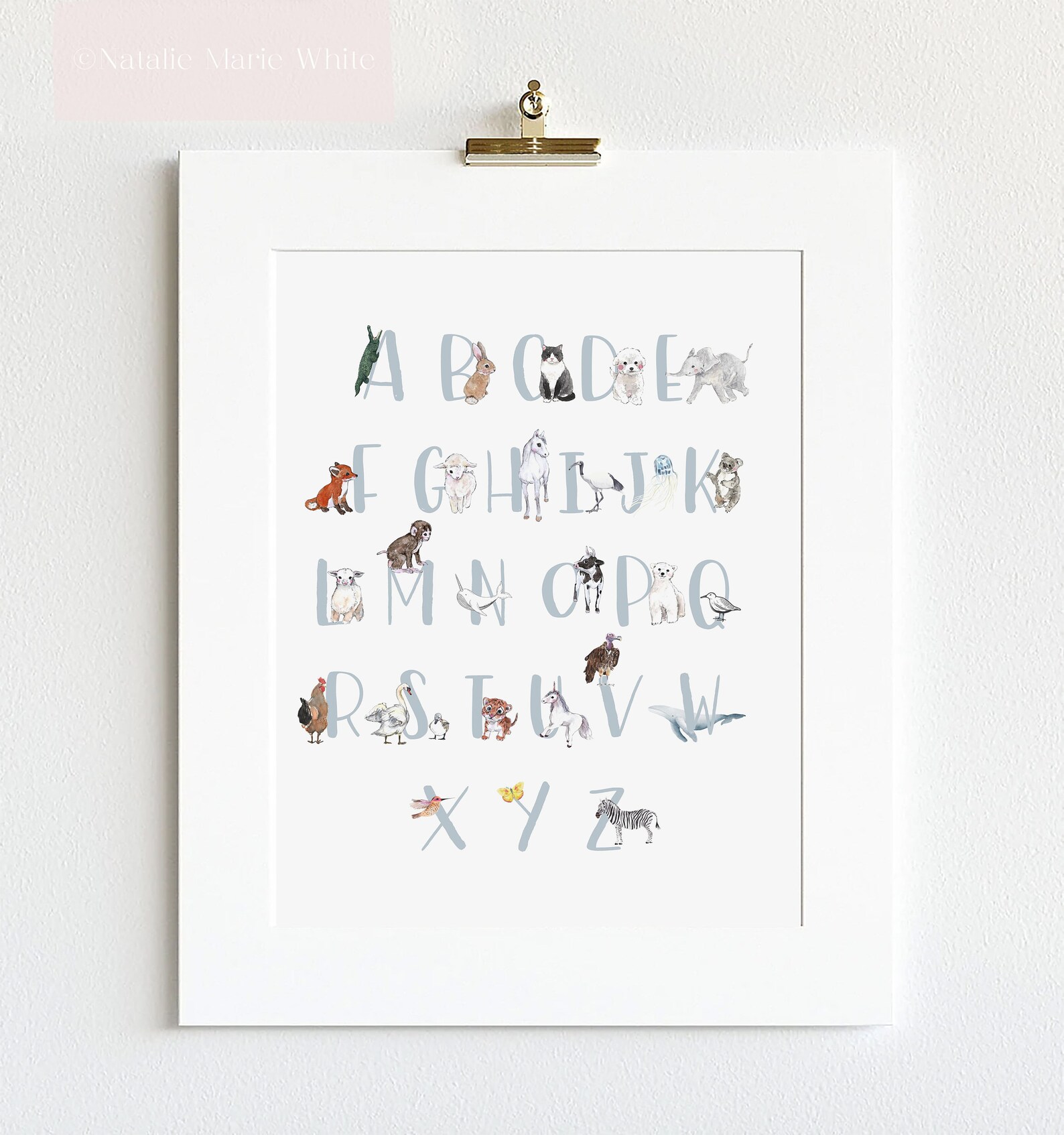 Animal Alphabet Poster Nursery Wall Art Animal Alphabet - Etsy