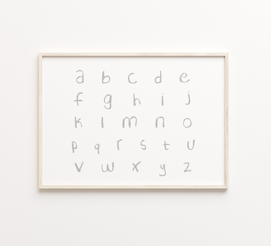Neutral Alphabet Poster Alphabet Print Alphabet Printable | Etsy