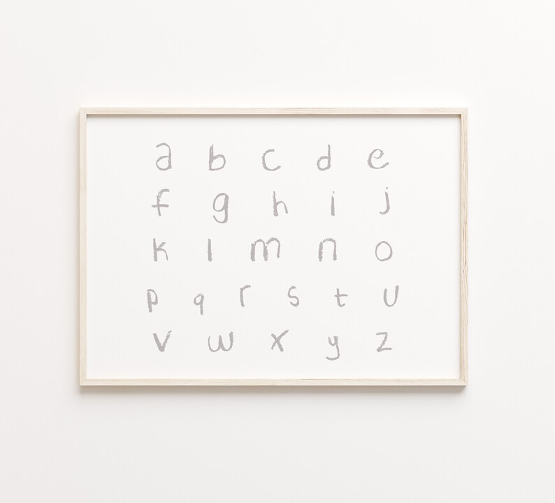 Neutral Alphabet Poster Alphabet Print Alphabet Printable | Etsy