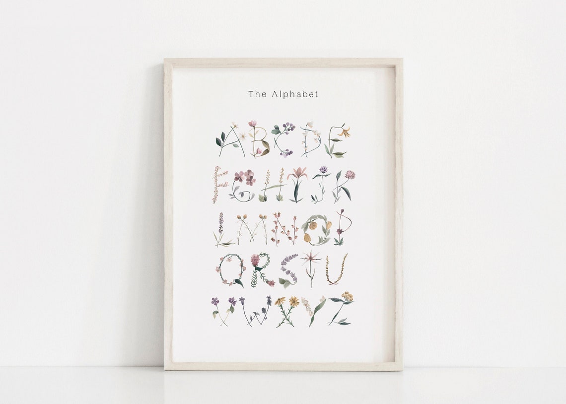 Flowers Alphabet Poster Educational Posters Alphabet - Etsy
