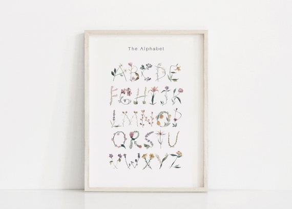 Flowers Alphabet Poster Educational Posters Alphabet - Etsy