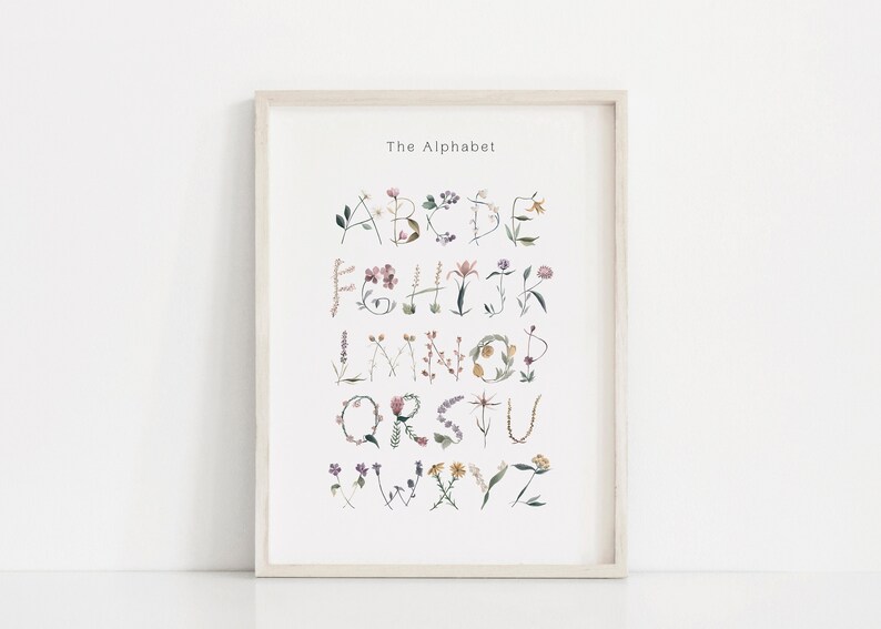Flowers Alphabet Poster Educational Posters Alphabet - Etsy