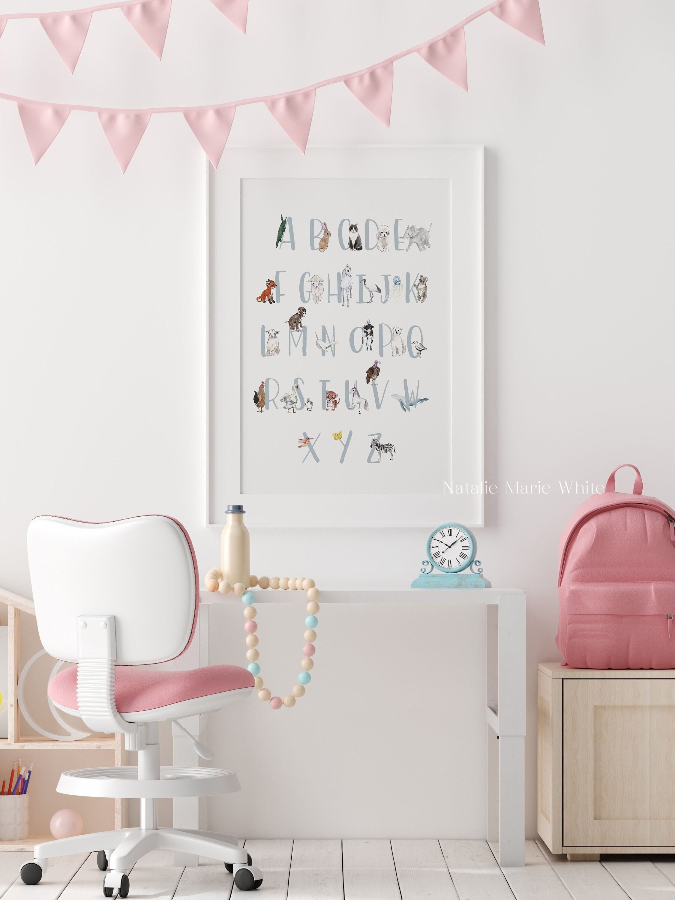 Animal Alphabet Poster Nursery Wall Art Animal Alphabet - Etsy