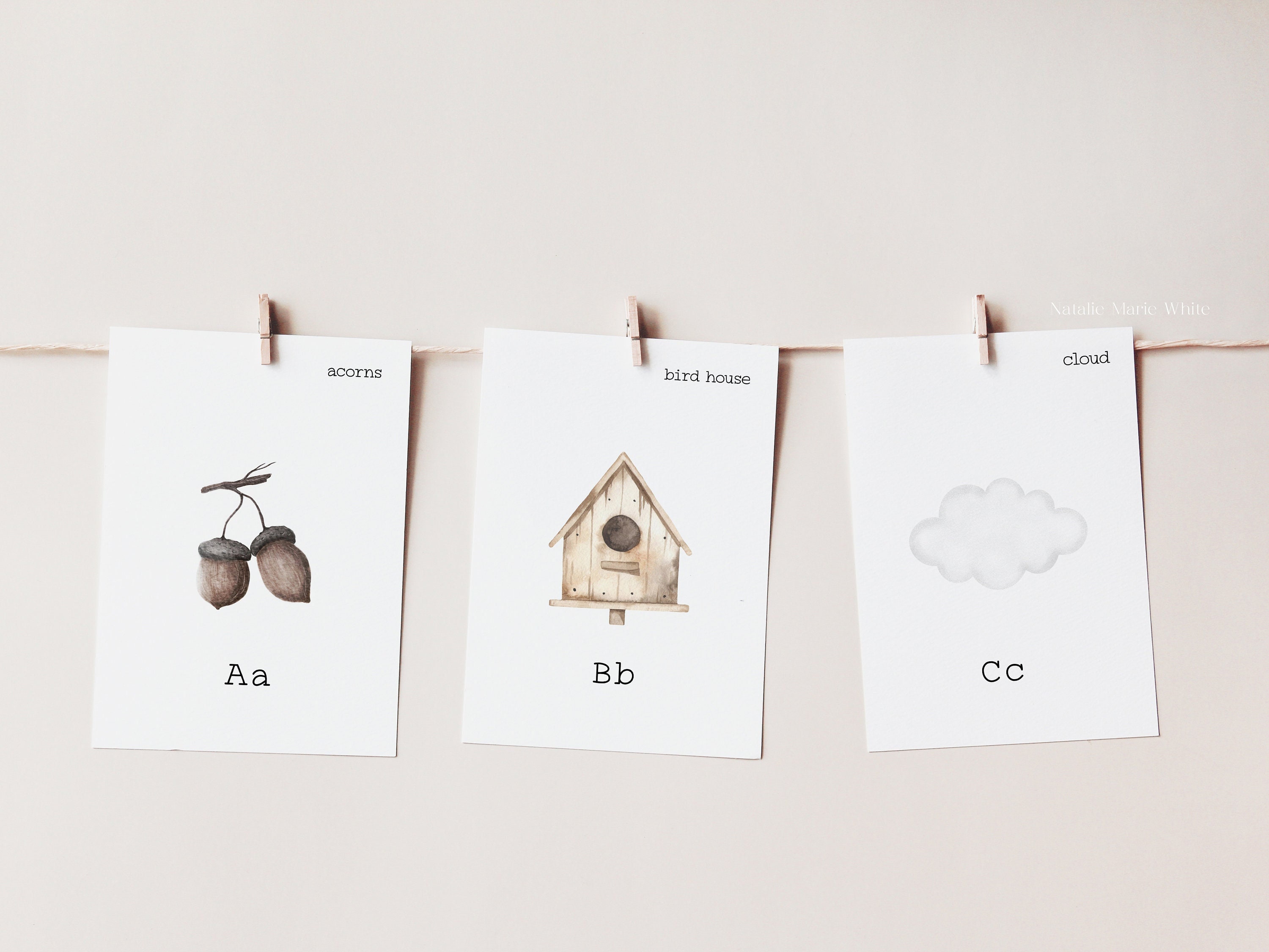 Nature Alphabet Cards Montessori Flash Cards for Toddlers | Etsy