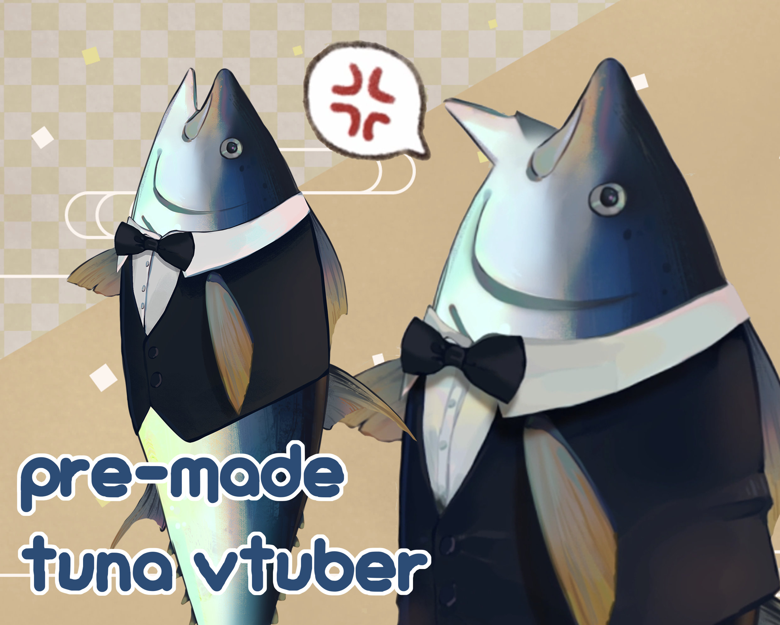 Premade Vtuber Tuna-san Premade Rig / Live2d Rig/ Vtuber Model / Vtuber ...