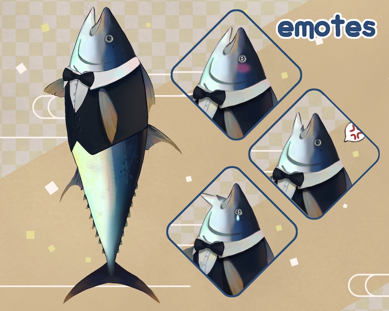 Premade Vtuber Tuna-san Premade Rig / Live2d Rig/ Vtuber - Etsy