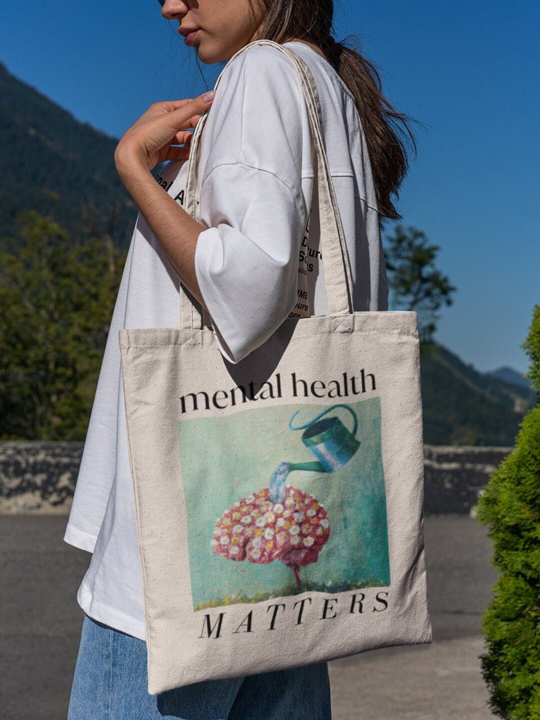 Mental Health Matters Tote Bag,inspirational Gift,aesthetic Gift Bag ...