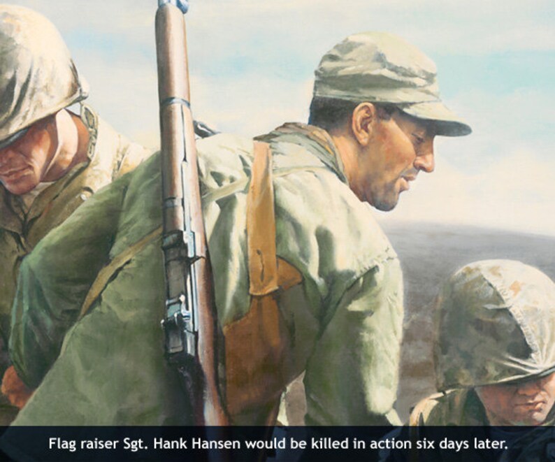 Iwo Jima the First Flag Raiser Art Print by Ron Stark - Etsy