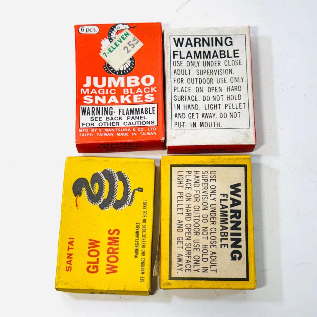 4 Vintage EMPTY Boxes of Glow Worms and Jumbo Magic Black Snakes - Etsy