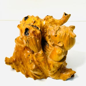 Vintage Asian Burl Root Wood Carving Man Elephant Hands Feet Amazing ...