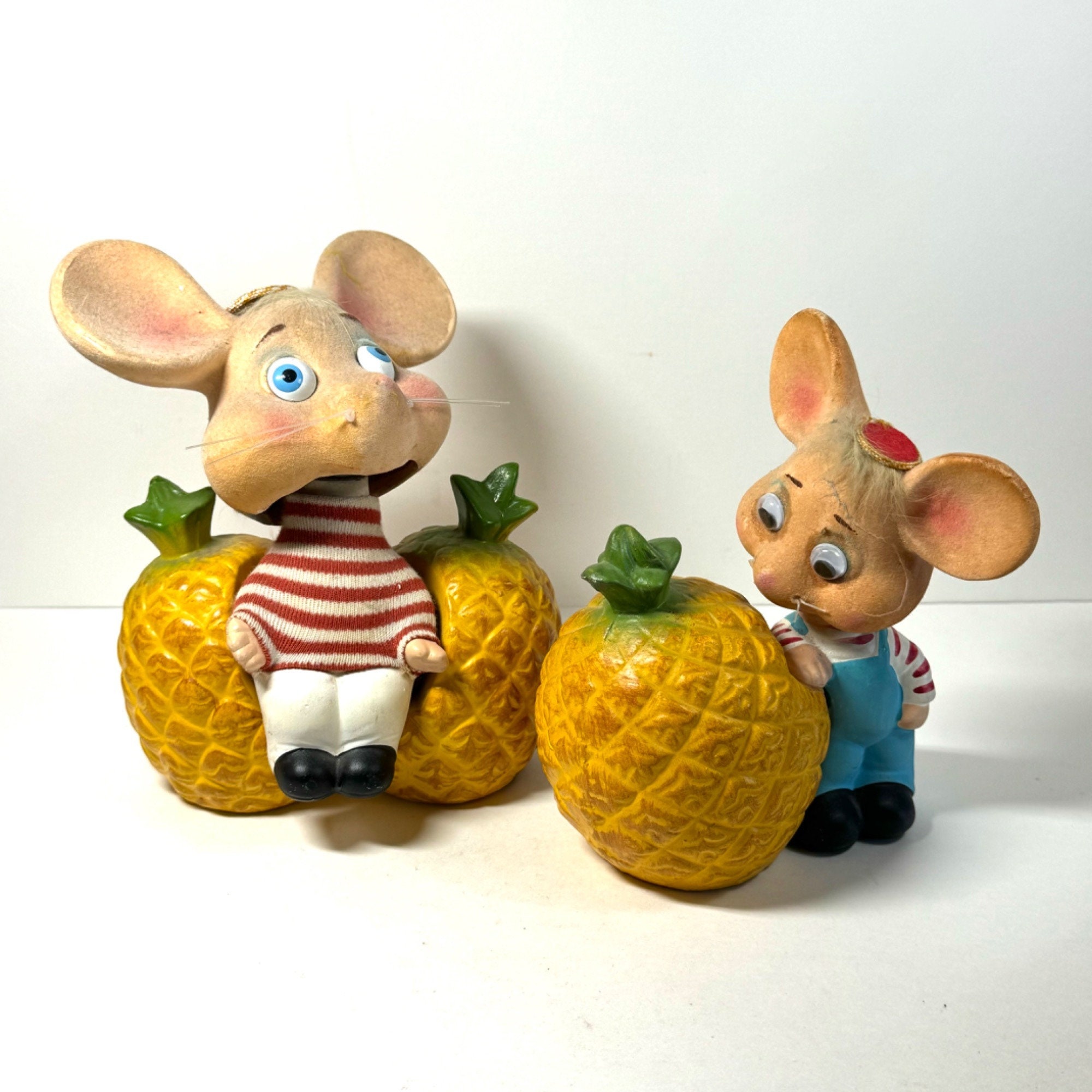 Vintage Pair of Topo Gigio Mouse Pineapple Banks Bobble Head Nodders - Etsy