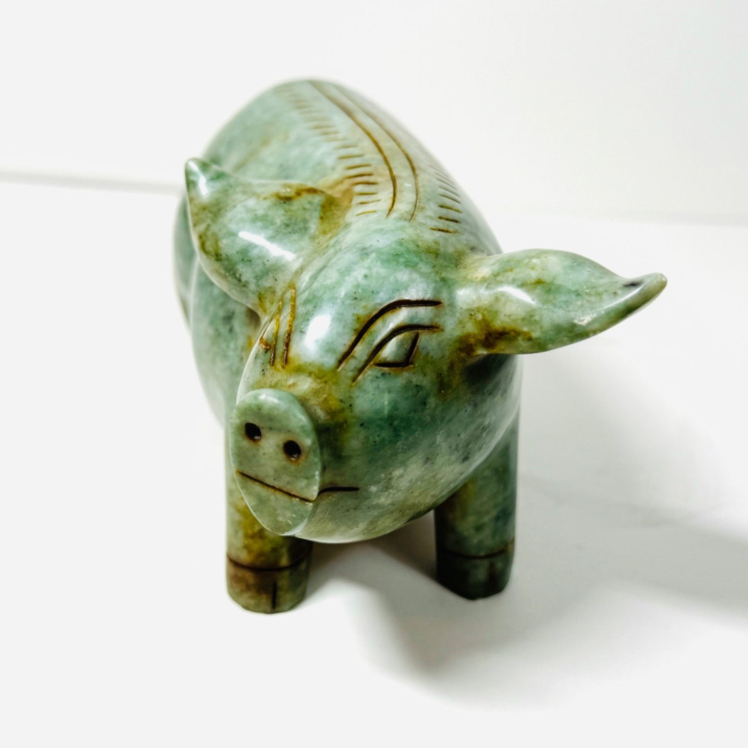 Vintage Carved Marble Pig Sculpture Large 6” AWESOME - Etsy