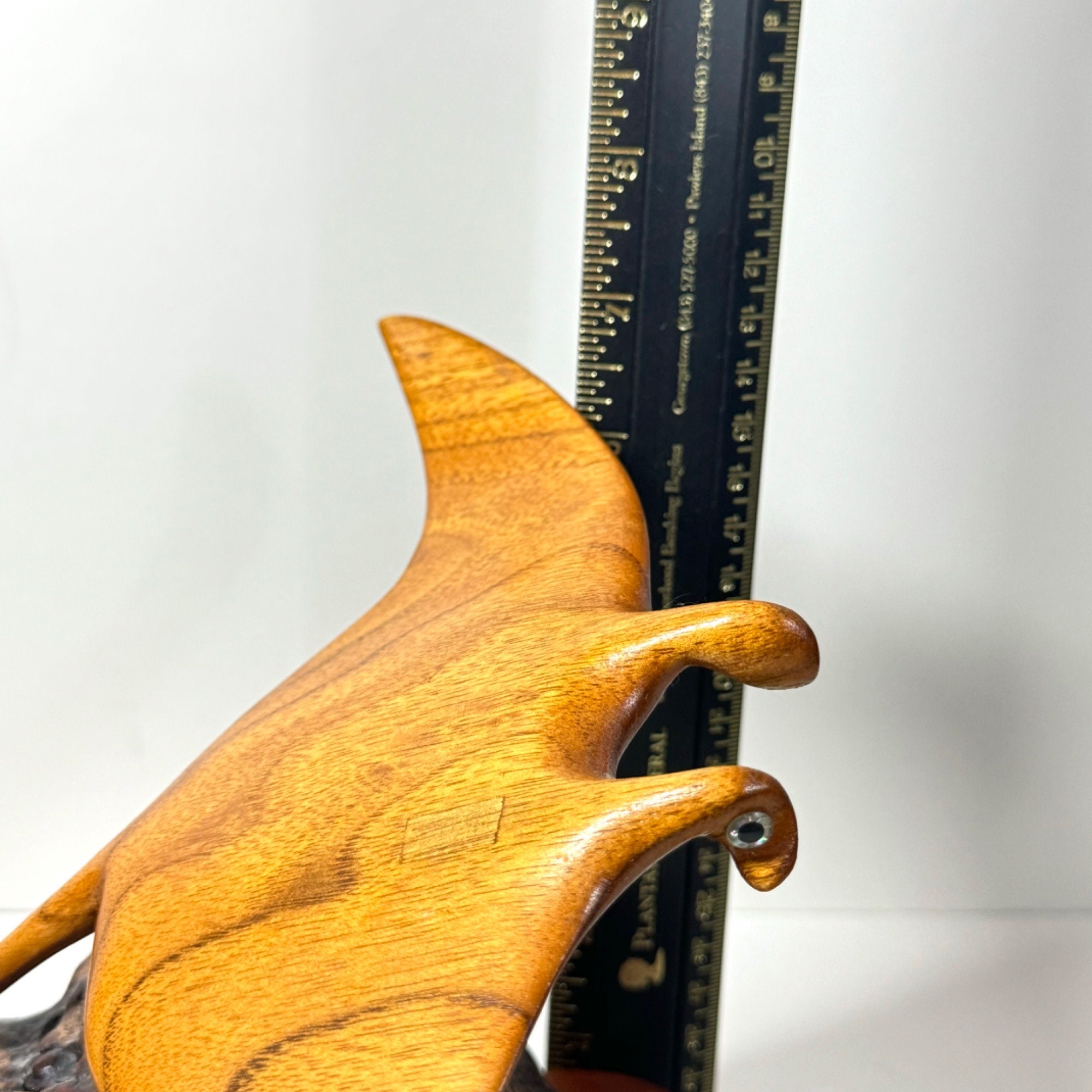 Vintage Hand-carved Manta Ray Wood Sculpture on Base - Etsy