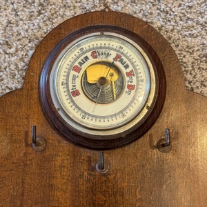 Vintage Barometer Wood Framed Hanging Key Hook - Etsy