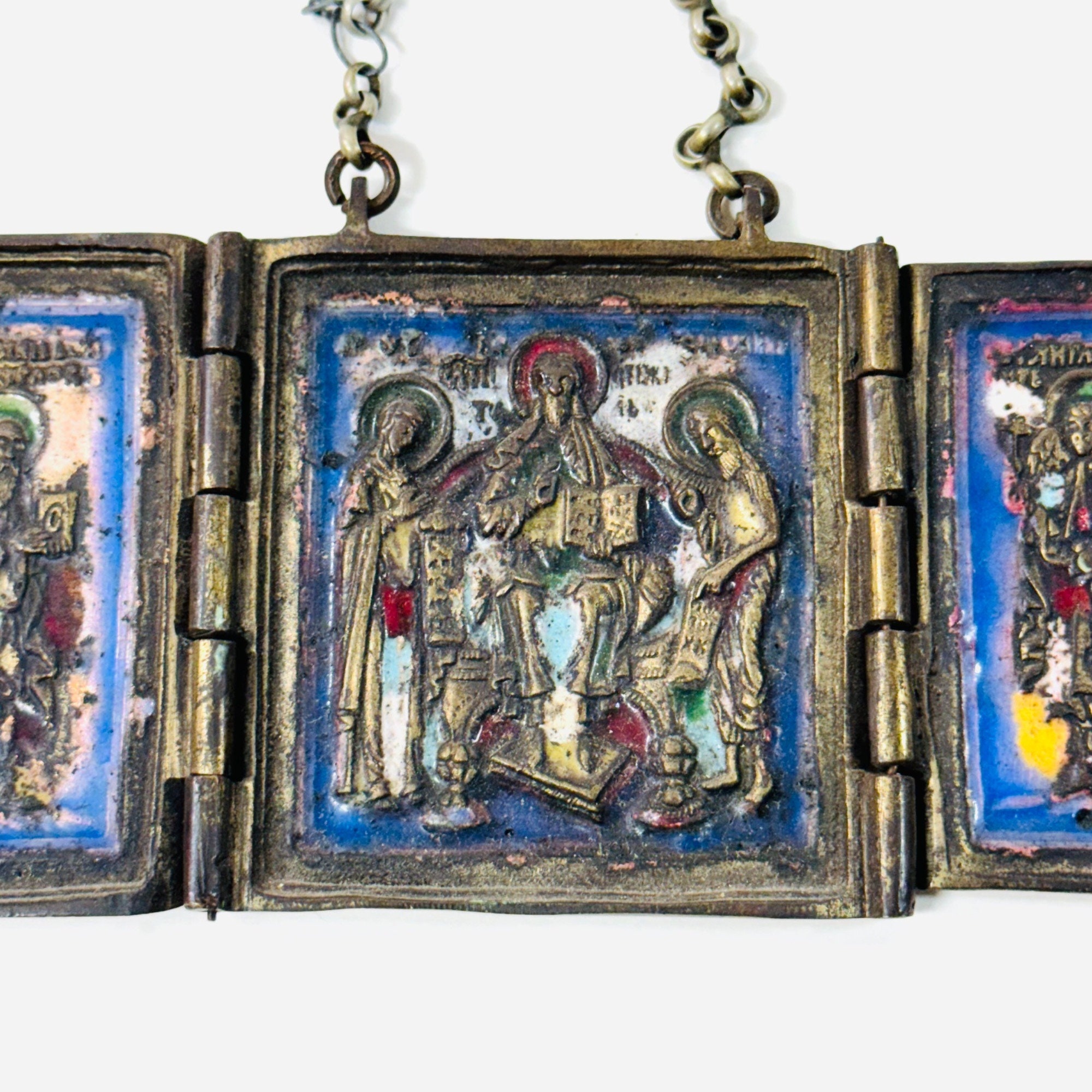 Antique Russian Orthodox Travel Triptych Hinged Metal - Etsy