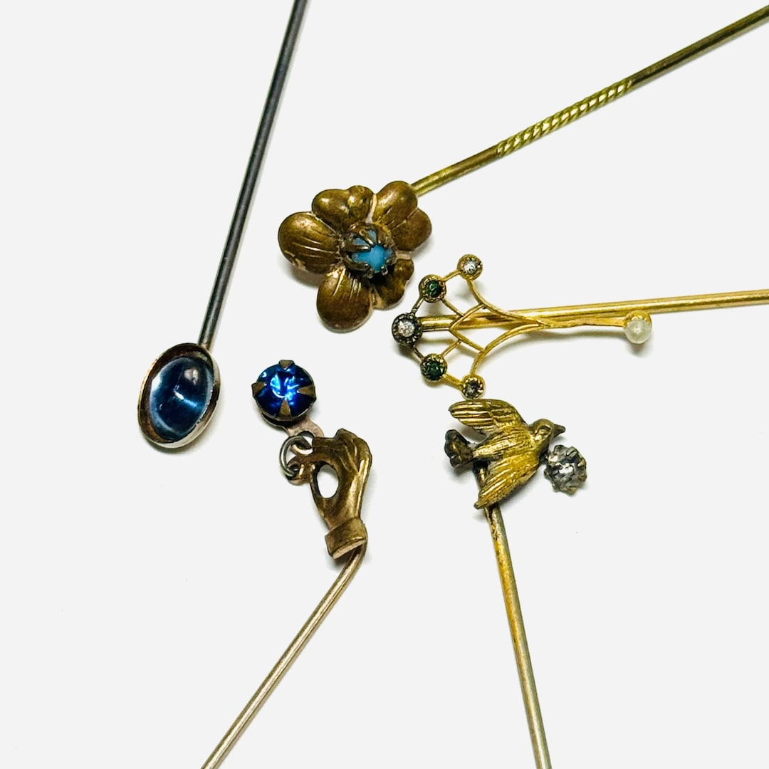 Lot of 5 Vintage/antique Hat Stick Pins Victorian Edwardian - Etsy
