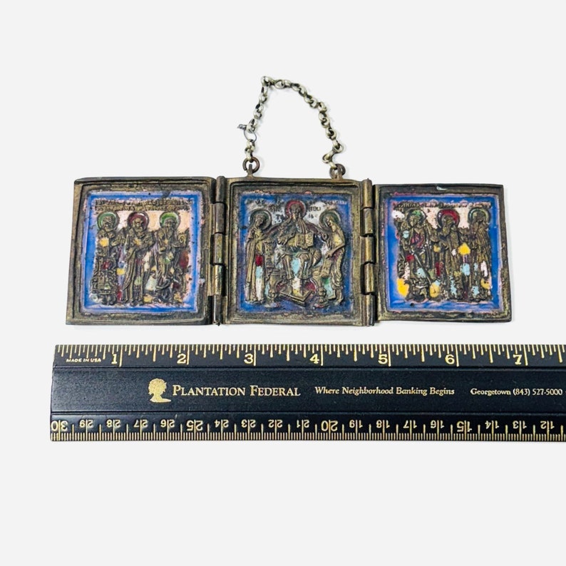 Antique Russian Orthodox Travel Triptych Hinged Metal - Etsy