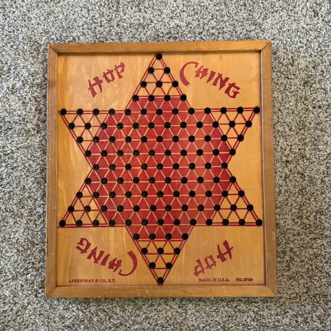 Vintage Wood HOP CHING Chinese Checker Board Red - Etsy