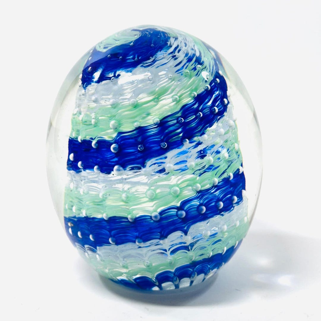 Gentile Glass Signed Paperweight Made in Virginia Controlled Bubbles - Etsy