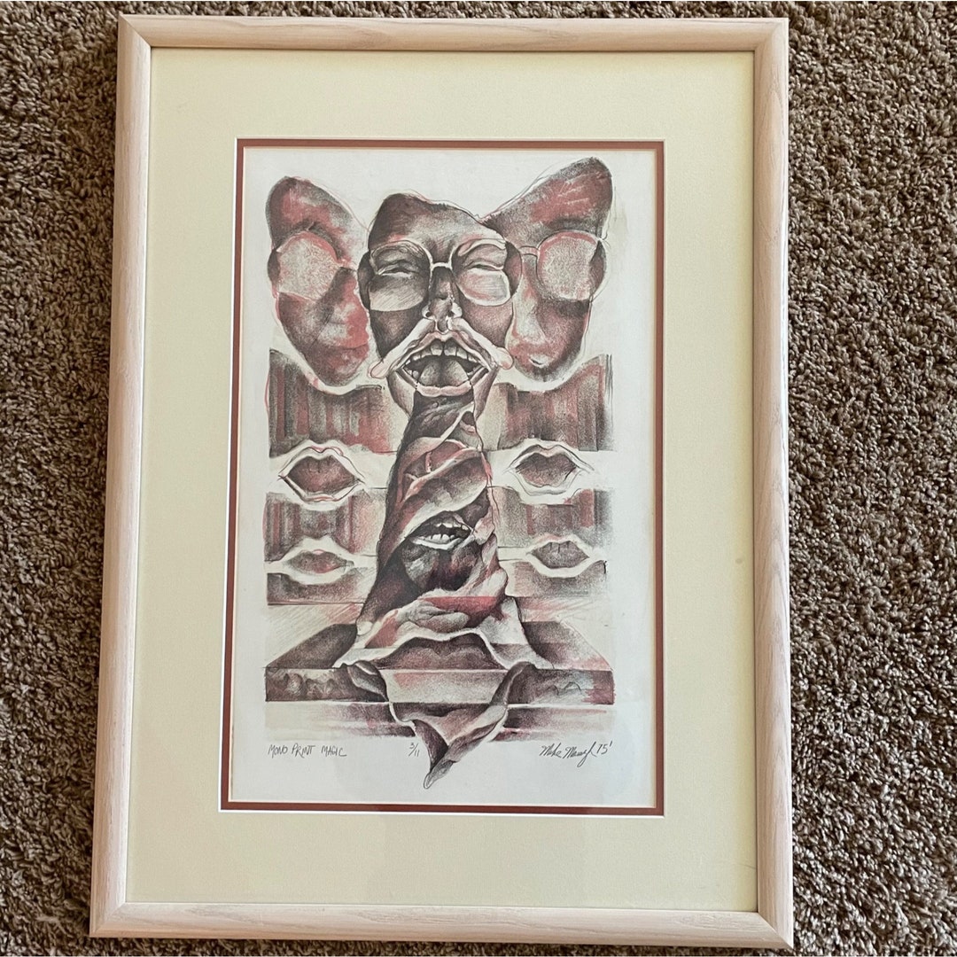 Vintage 1975 Signed Numbered Framed Print Unique Abstract - Etsy
