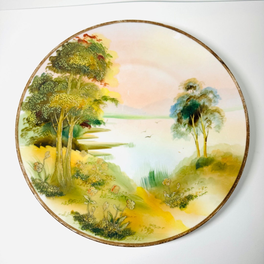 Antique/vintage Nippon Plate Hand Painted Heavy Moriage - Etsy