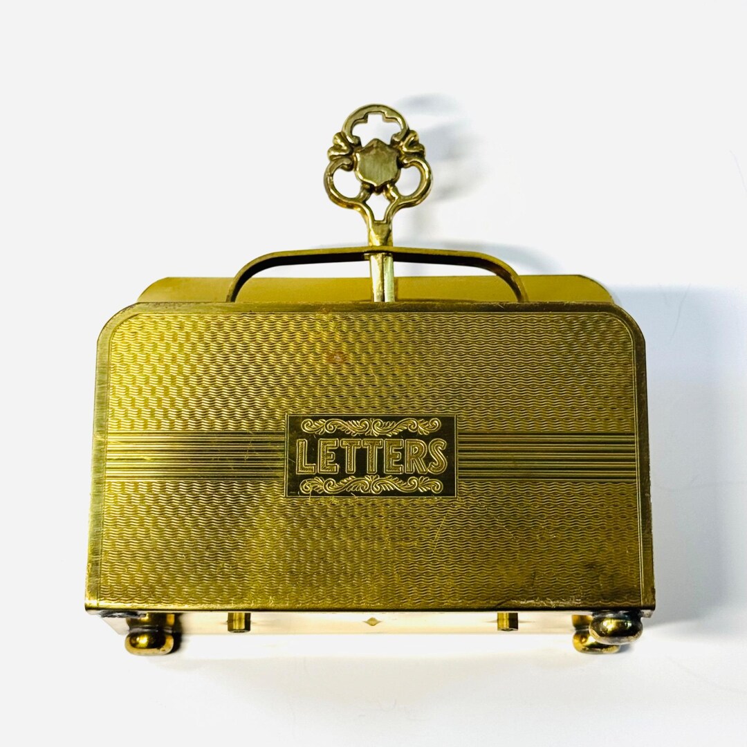 Vintage Brass Letter Holder With Original Letter Opener HTF - Etsy