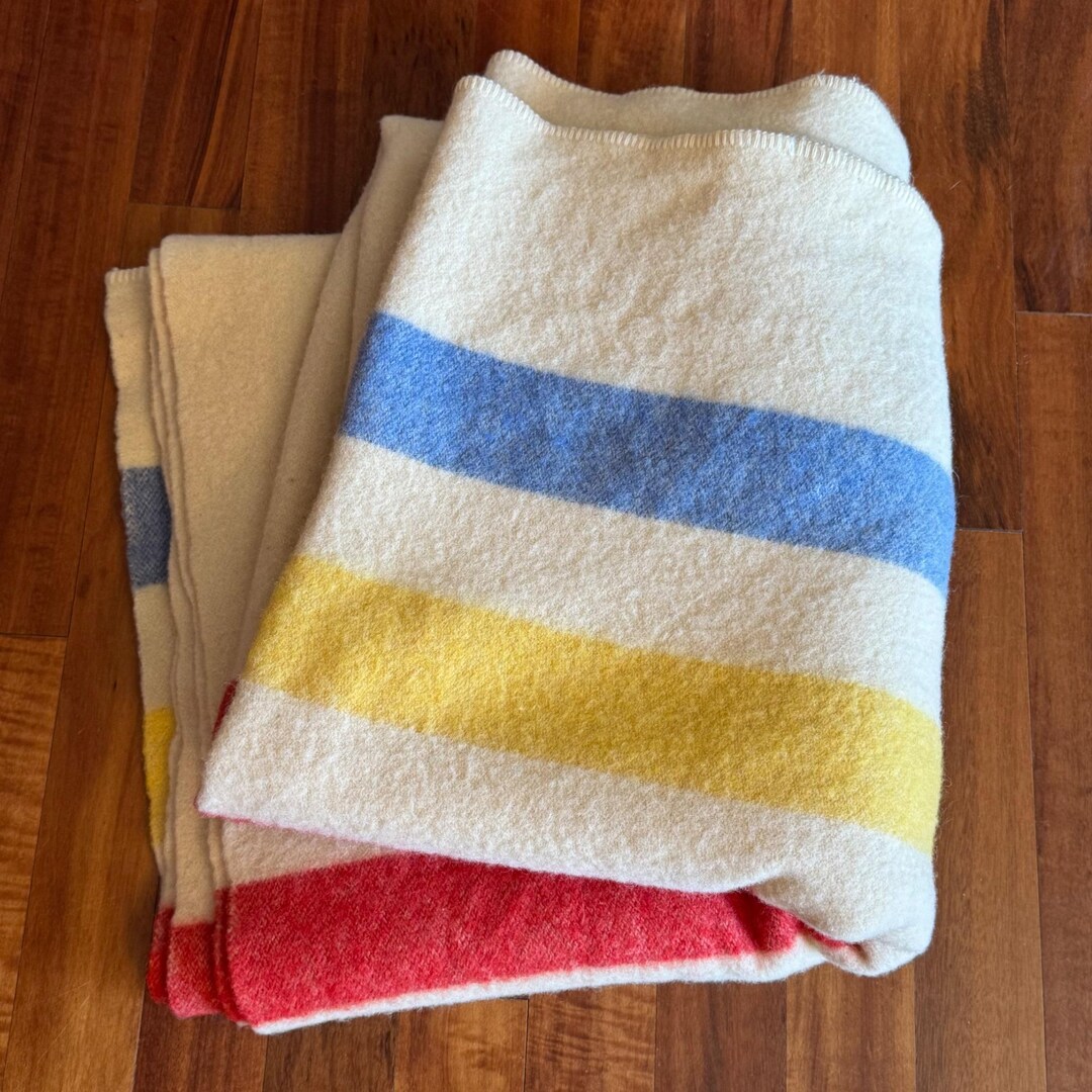 Vintage FARIBO Striped Wool Blanket With Tag 77x66 - Etsy