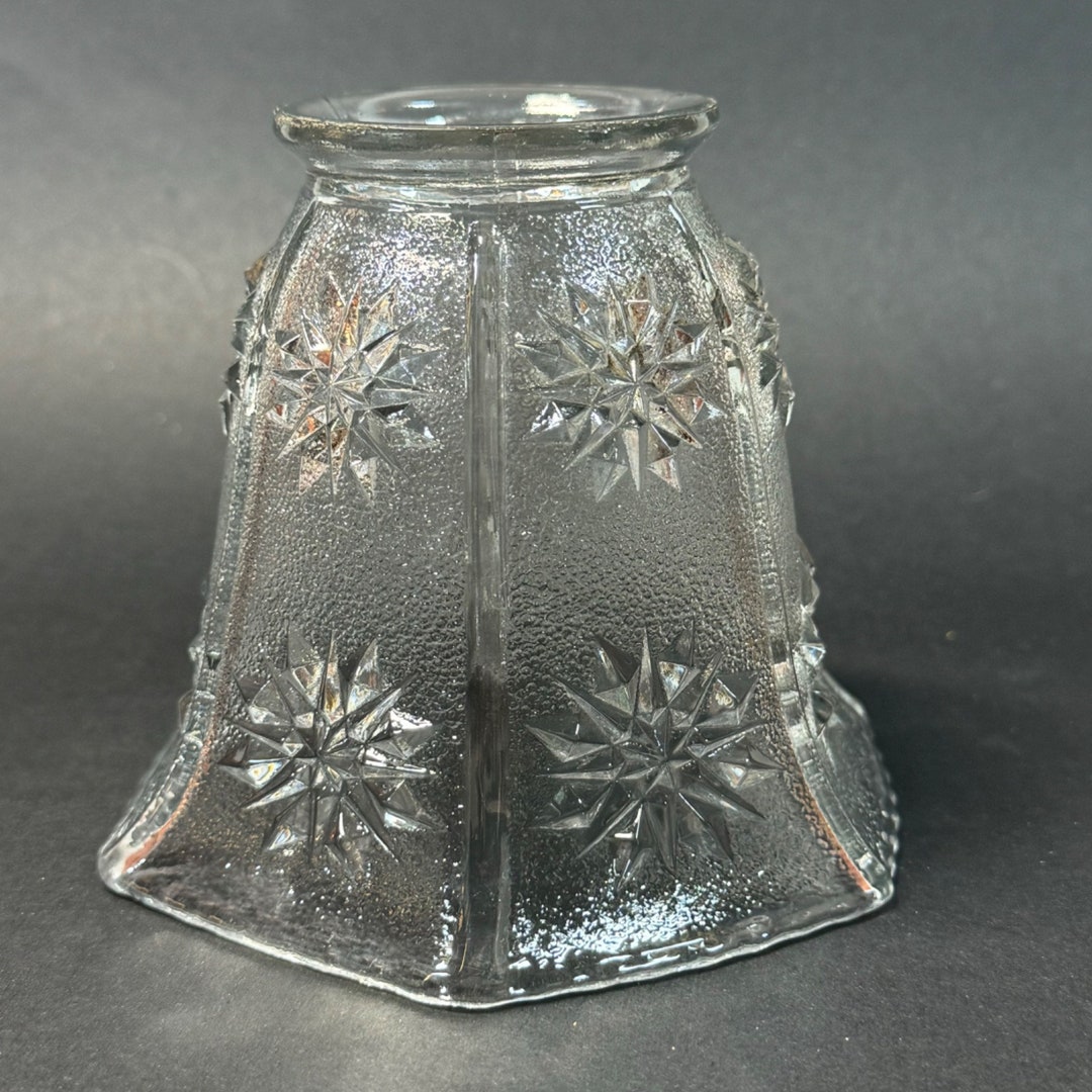 Vintage Pressed/cut Glass Star Lamp Shade - Etsy