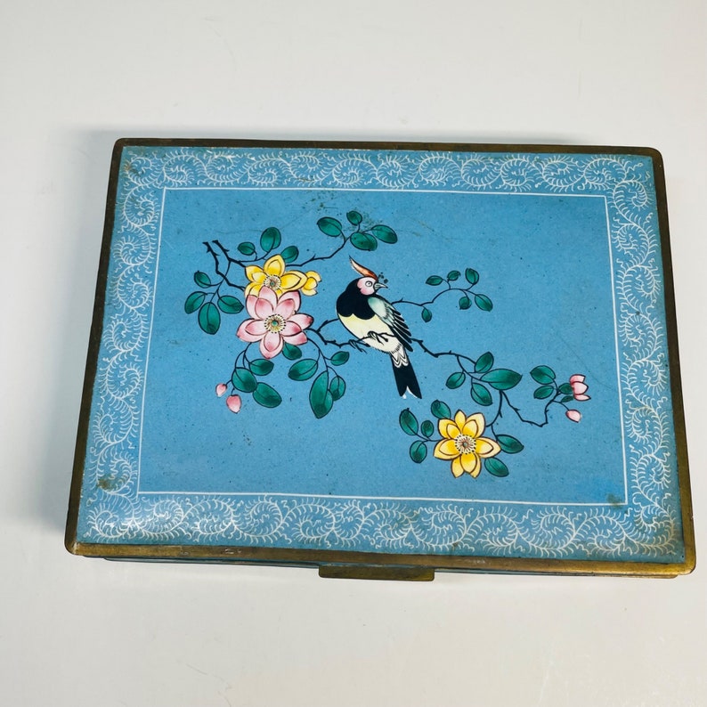 Antique/vintage Chinese Enamel Box Humidor Birds RARE - Etsy
