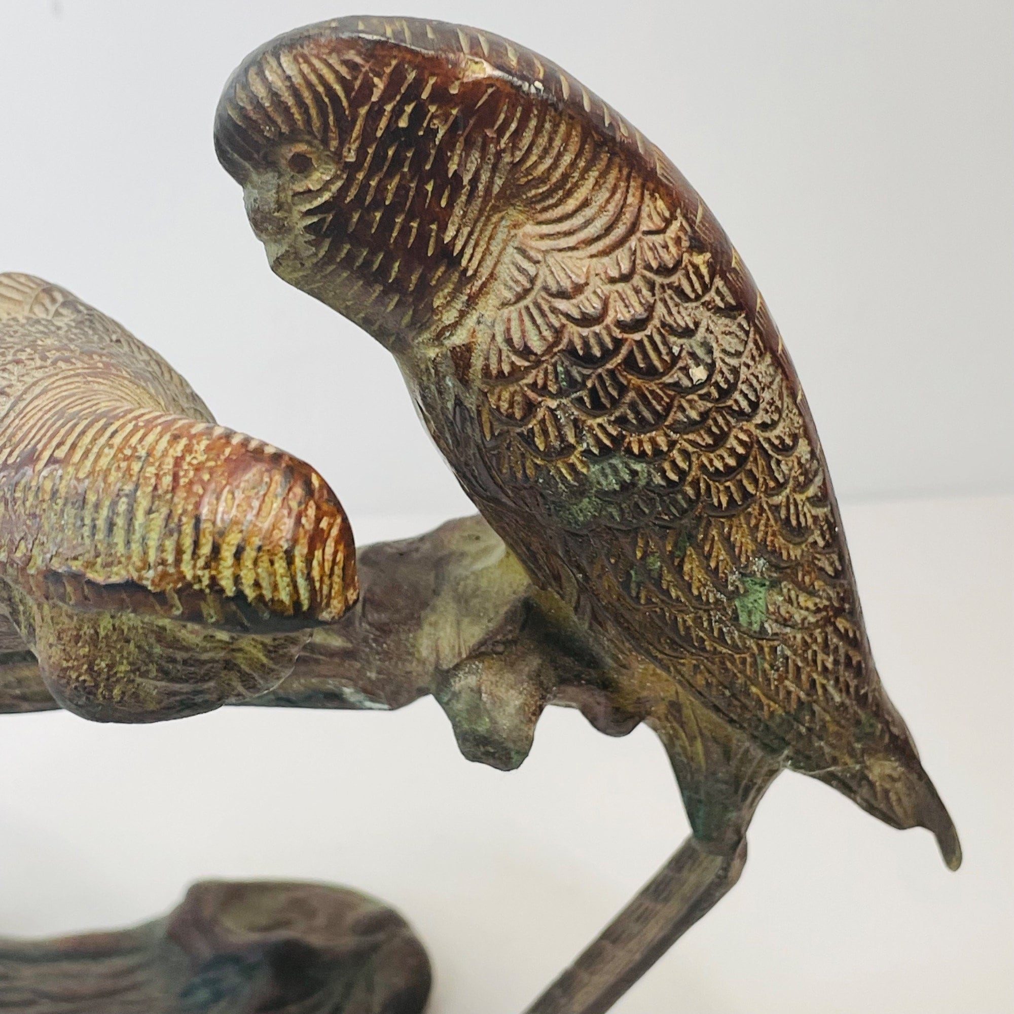 Vintage Long Tail Bronze Parakeets Sculpture Statue - Etsy