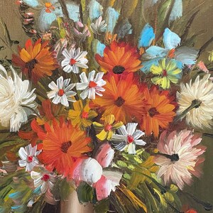 Vintage Signed Amy Framed Original Painting Flowers Floral Large - Etsy
