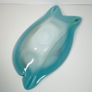 Vintage Murano Cased Glass Fish Shape Bowl Blue Millefiori - Etsy