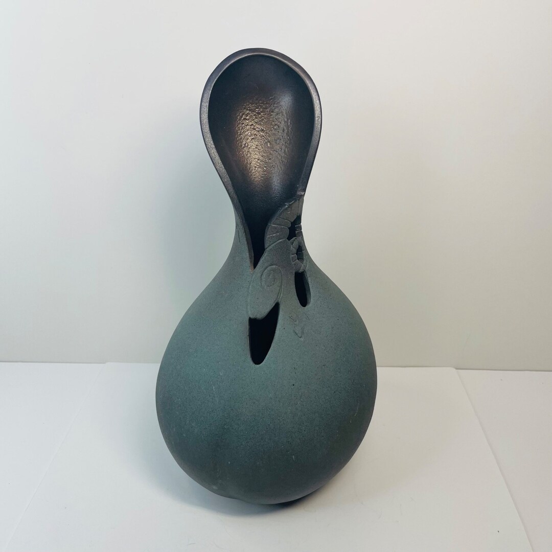 Vintage 1998 Julia Mann Livingston Signed Pottery Vase BEAUTIFUL - Etsy