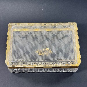 Vintage Crystal Jewelry Box Gold Frame Jeweled STUNNING - Etsy